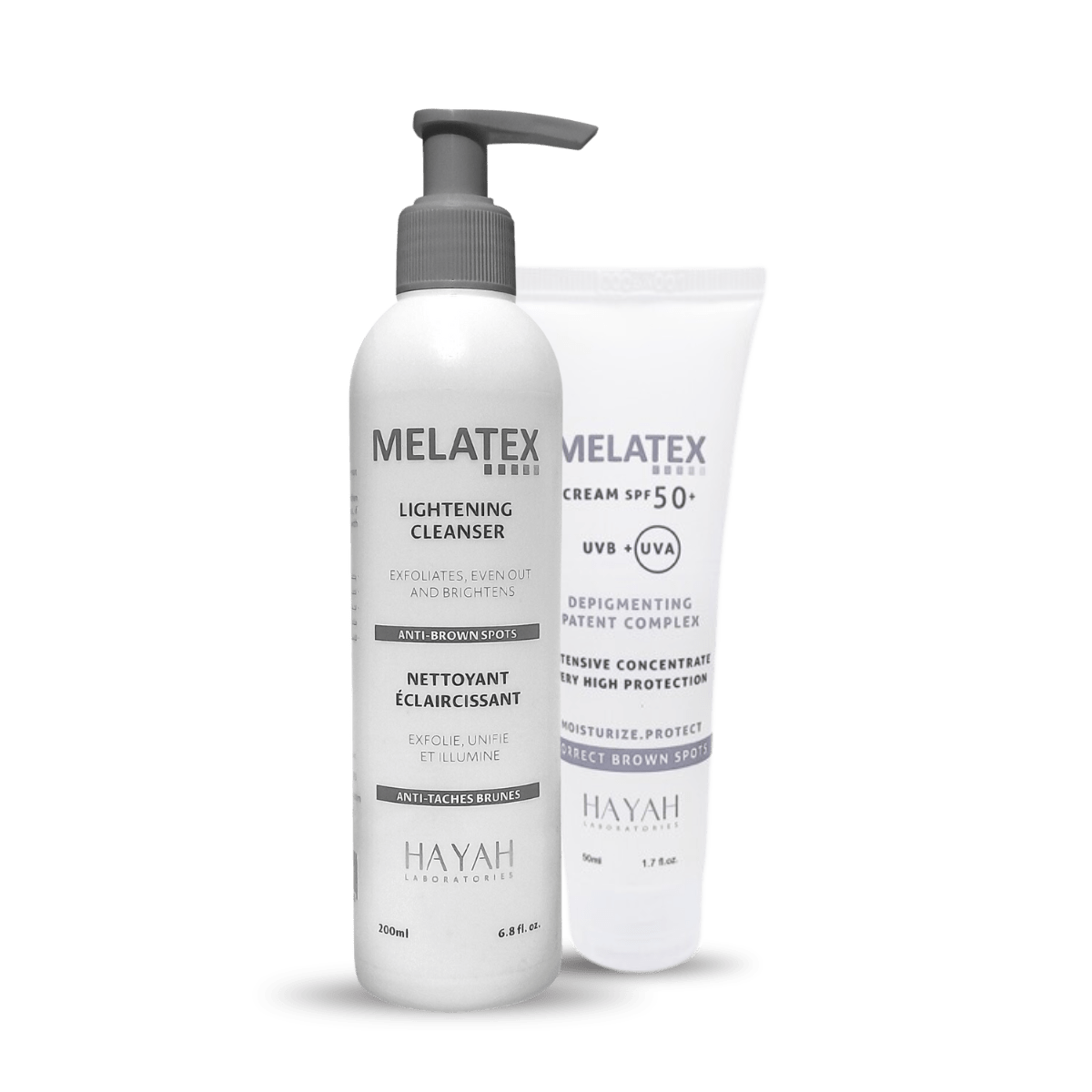 Melatex skin lightening routine offer SPF50+ cream + skin lotion 200 m ...